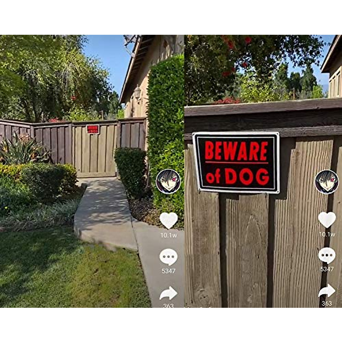 Beware of Dog Sign Meta 14x10 inch Rust Free Aluminum, UV Printed, Easy to Mount Weather Resistant for Fence (4 Pack)