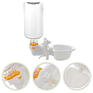 Small Hanging Bowls White Dispenser Bowl Feeder- Supplies Tool for Bird Dog Food Water- Bottle Feeder Pet Automatic and Cage Kitten Tool, Drinking Cup Pigeon Plastic Bowl- Crate
