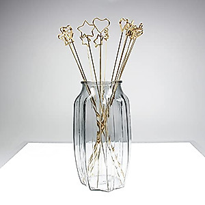 Tinsow 30 Pcs Metal Floral Place Card Holder, 13.4 Inch Heart Shape Flower Picks Clip for Floral Arrangement, Golden Gift Card Holder for Wedding and Party (Hearts)