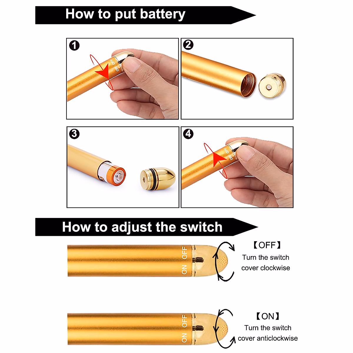 Amirce Face Massager Roller Golden 3D Roller Electric Facial Roller and T Shape Facial Roller Massager Kit Face Roller