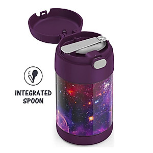 THERMOS 16oz/470ml Stainless Steel Vacuum Insulated Food Jar with Spoon, Galaxy Purple