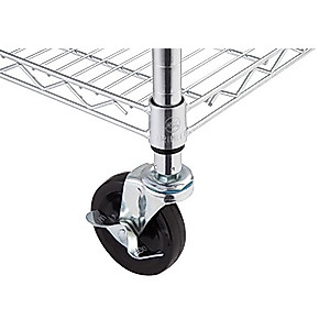 TRINITY EcoStorage Heavy Duty 5-Tier Adjustable Wire Shelving with Wheels for Kitchen Organization, Garage Storage, Laundry Room, NSF Certified, 800 to 4000 Pound Capacity, Chrome, 60 by 24 by 72-Inch