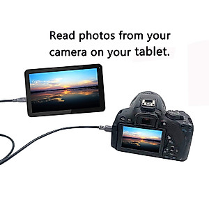 CERRXIAN USB OTG Cable - Black, USB Micro Male to Mini Male OTG Cable (Black) (1m)