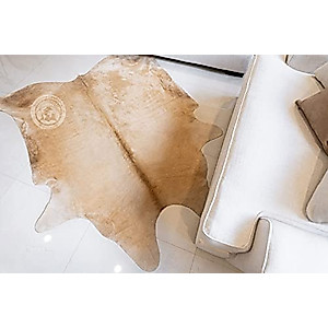 Genuine Palomino Beige Cowhide Rug XL 6 x 7-8 ft. 180 x 240 cm