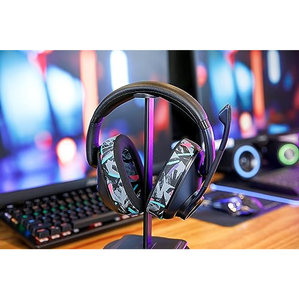 WC Freeze EPOS H6 Pro - Cooling Gel Earpads for EPOS H6 Pro/Sennheiser GSP 600 / GSP500 / GSP550 / GSP670, Made by Wicked Cushions - Enhance Comfort, Durability, Thickness | 90's Black