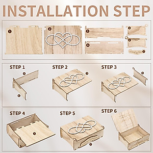 FORBFAN Wedding Guest Book Alternative, 100 Pcs Wooden Heart Drop Box Guest Book with Photo Frame, Guest Book Wedding Reception