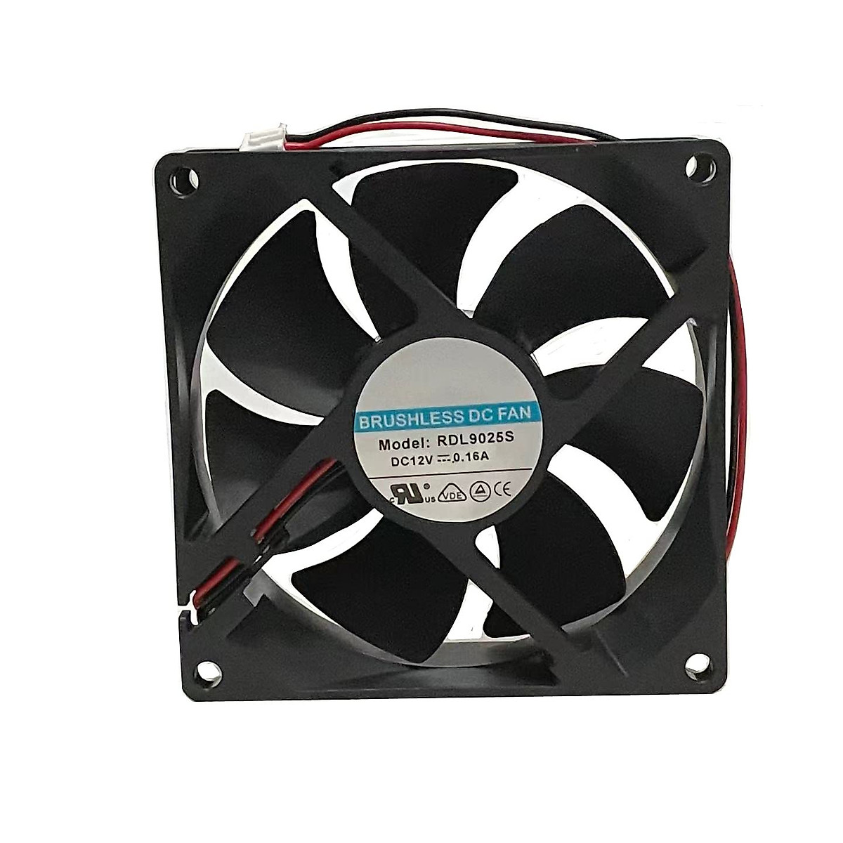 RDL9025S DC12V Brushless DC Fan, 0.16A 9025 2-Wire Cooling Fan