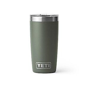 YETI Rambler 10 oz Tumbler, Stainless Steel, Vacuum Insulated with MagSlider Lid, Camp Green