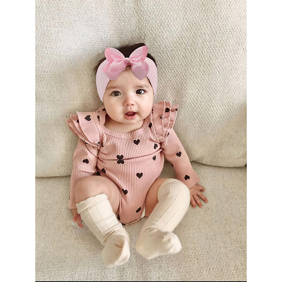 CÉLLOT 20 Colors Baby Girl Headbands with 4.5 Inches Hair Bows Nylon Turban Head Wraps Headbands for Newborn Infants and Toddlers