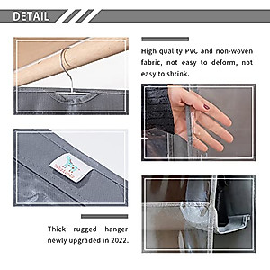 zebricolo, Purse Organizer Closet, 2 Pack, Purse Hanger Closet, 8 Pockets, Bag Organizer for Closet, Larger Pockets, Purse Organizer for Closet, Metal Hooks, Purse Storage Organizer, Gray