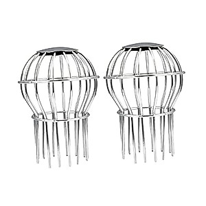 YARNOW 2 pcs Stops Rooftop Line to Guard Downspout Cap Outdoor Cover Steel Stainless Strainer Blocking Gutter Roof Other Pipe Extensions Floor Leaf Tool Leaves Clogging Anti- Down Drain