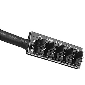 PWM Fan Hub PC 5 Way Splitter Sleeved PWM Fan Splitter Hub Adapter Cable for 12V Desktop Computer Cooler Case Fans 4-Pin & 3-Pin 14 inches (2 Pack) TeamProfitcom