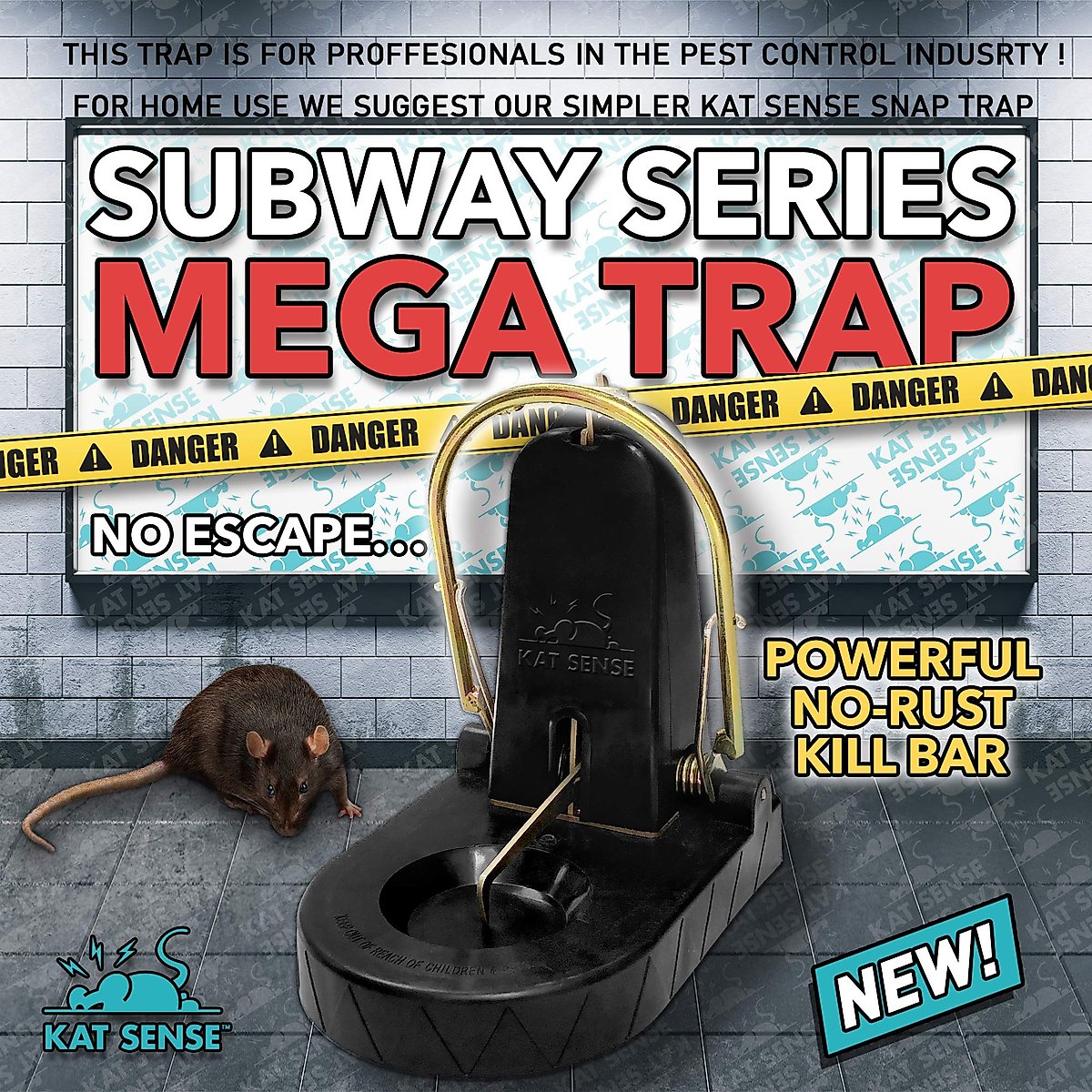 Kat Sense XXL Large Rat Traps, Not All Rodent Traps are Created Equal & This Heavy-Duty Spring Trap Will Prove It - Reusable Pest Control Trap for Rats, Squirrels, and Chipmunks 2 Pack
