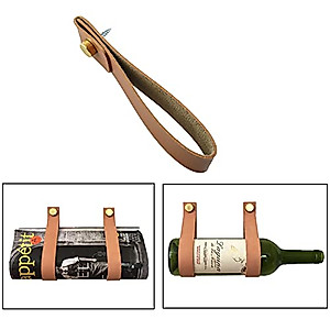 ZZLZX 4PCS Artificial Leather Strap Hangers Wall Mounted Leather Hooks, Leather Wall Hooks Wall Hanging Strap Towel Leather Hooks for Towel Bathroom Kitchen Bedroom