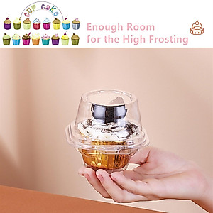 i-CHONY Individual Cupcake Holder - Clear Plastic Dome Single Cupcake Carrier Muffin Container Holders Cases Boxes Cups(50pcs)