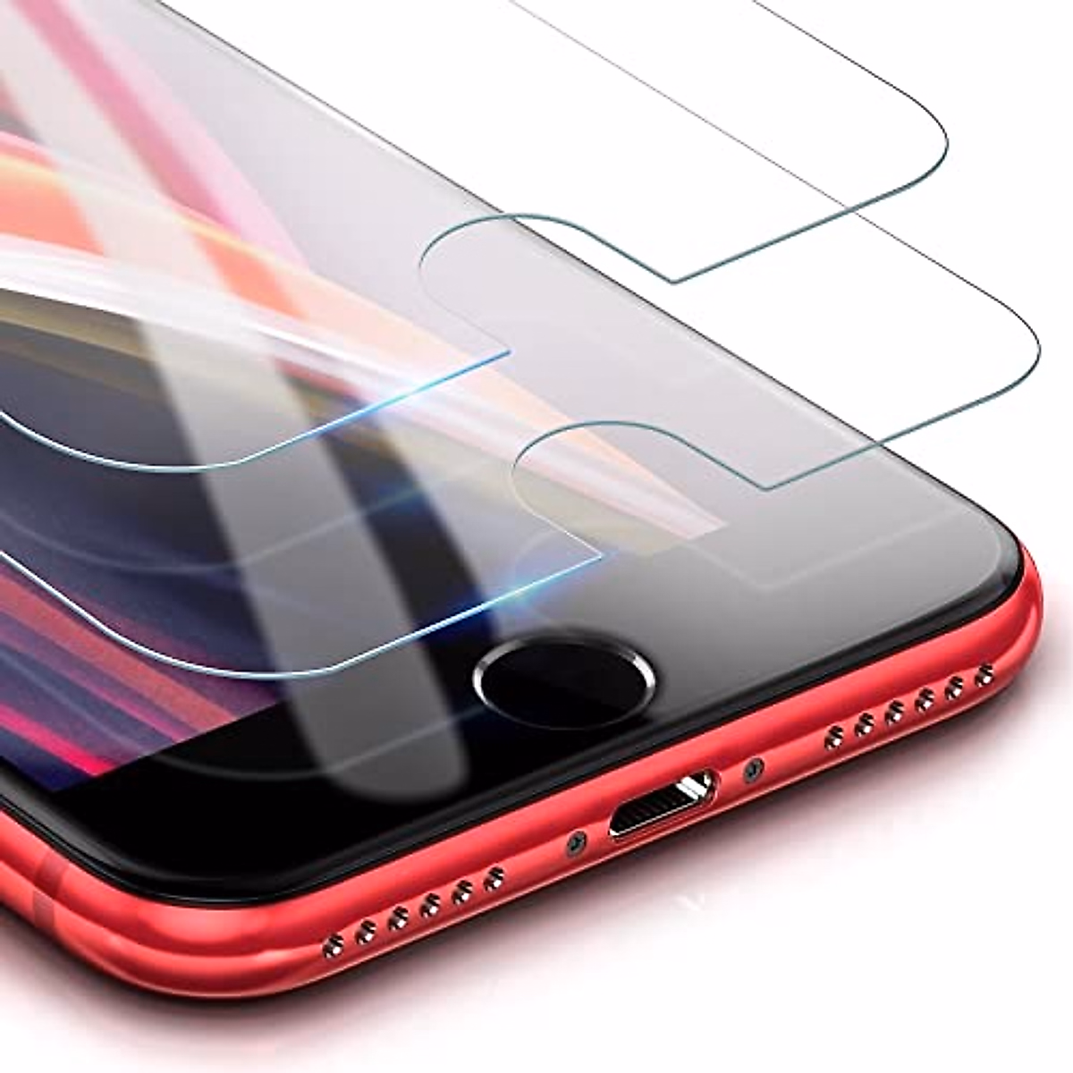 iSOUL [4 Pack] Screen Protector for iPhone SE 3/2 (2022/2020)/ 8/7/6s/6 Tempered Glass Film 9H HD, 2.5D Edge 4.7 inch [3D Touch] [Compatible with Apple SE iPhone 2nd 3rd Gen]