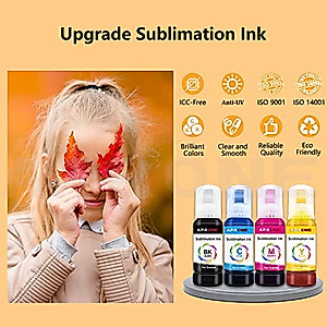 Autofill Syringe-Free Sublimation Ink for Epson EcoTank ET-4800 ET-2850 ET-2800 ET-2803 ET-2760 ET-2720 ET-2400 ET-3850 ET-2750 ET-4700 ET-4760 ET-5800 ET-15000 (Anti-UV/ICC Free)