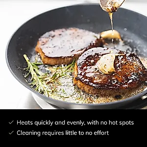 SCANPAN Professional Fry Pan Set - Includes 9.5” & 11” Fry Pans - Easy-to-Use Nonstick Cookware - Dishwasher, Metal Utensil & Oven Safe - Made in Denmark