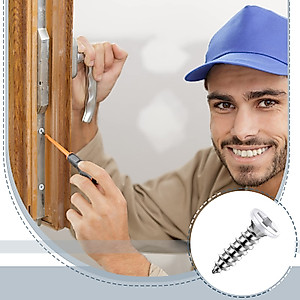 100 Pcs 5 Size #8 White Screws White Head Screws White Coated Screws Covers Head Wood Screws Wall Plate Screws Stainless Steel Screw Self Tapping Screw for Switches Cover (0.5/0.75/1/1.25/1.5 Inch)