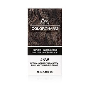 COLORCHARM Permanent Liquid Hair Color for Gray Coverage| 4NW Med Natural Warm Brown | 1.4 Fl Oz