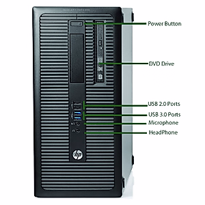 Hp EliteDesk 800 G1 Tower Computer Desktop PC, Intel Core i7 3.4GHz Processor, 16GB Ram, 256GB M.2 SSD, WiFi & Bluetooth, HDMI, Nvidia GeForce GT 1030 4GB DDR4, Windows 10 Pro (Renewed)