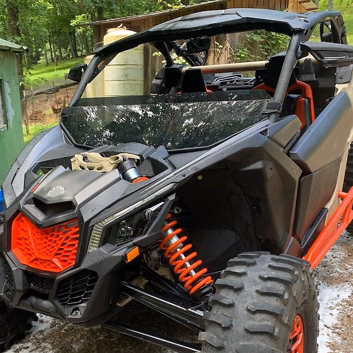 ECOTRIC Dark Tint Half Windshield Compatible with 2017-2024 Can Am Maverick X3 / X3 X DS/ X3 X MR/ X3 MAX/ X3 X RS/ X3 X MR Turbo R X3 900 Accessories