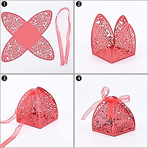 acDesign Baptism Favor Boxes 30Pcs Wedding Favor Boxes Red Favor Boxes for Wedding And Birthday Party