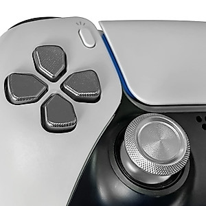 Metal Buttons for PS5 Controller ABXY Buttons Replacement Aluminum Analog Thumbsticks Action Buttons and Direction Keys