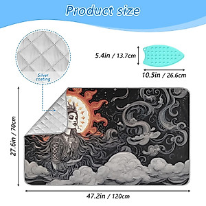 GOODOLD Sun Goddess Ironing Mat Portable Travel Ironing Pad for Washer,Dryer,Table Top, Iron Board Alternative Cover, Large Heat Resistant Ironing Blanket