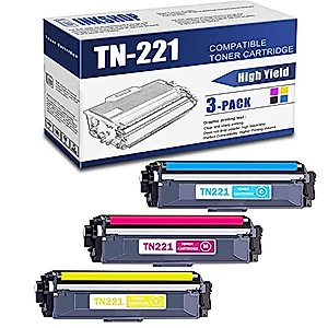 TN221 Compatible TN-221C TN-221Y TN-221M Toner Cartridge Replacement for Brother TN-221 HL-3140CW HL-3150CDN MFC-9130CW MFC-9140CDN DCP-9015CDW Toner.(1C+1Y+1M)