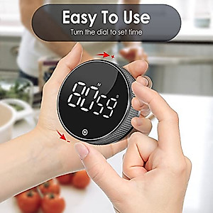 Digital Kitchen Timer for Cooking, Timer for Kids, Magnetic Timer with Large LED Display, Countdown Timer with 3-Level Volume Adjustable Easy for Cooking and for Seniors and Kids to Use