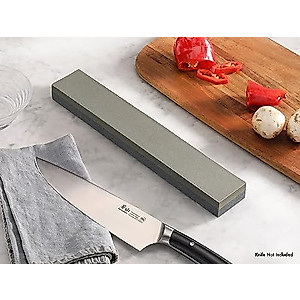 New Star Foodservice 36497 Combination Sharpening Stone Knife Sharpener, 12" x 2" x 1", Gray