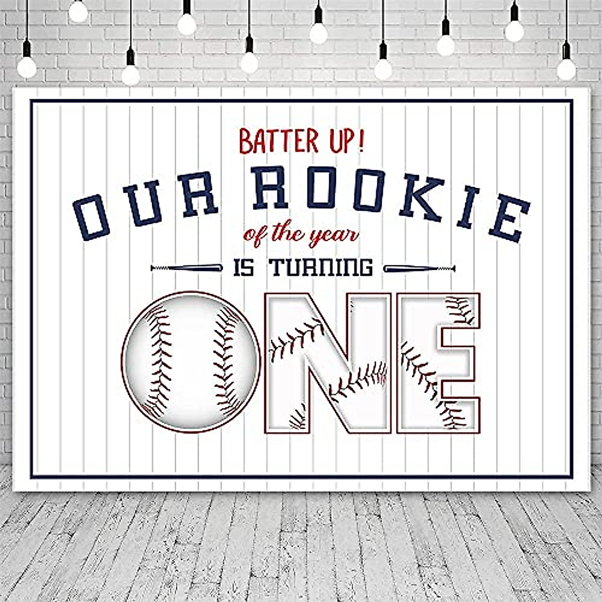 ABLIN 7x5ft Baseball 1st Birthday Background for Party Photography Decorations Boy Sports Ball White Stripe Photo Backdrop Booth Banner Props Supplies Vinyl