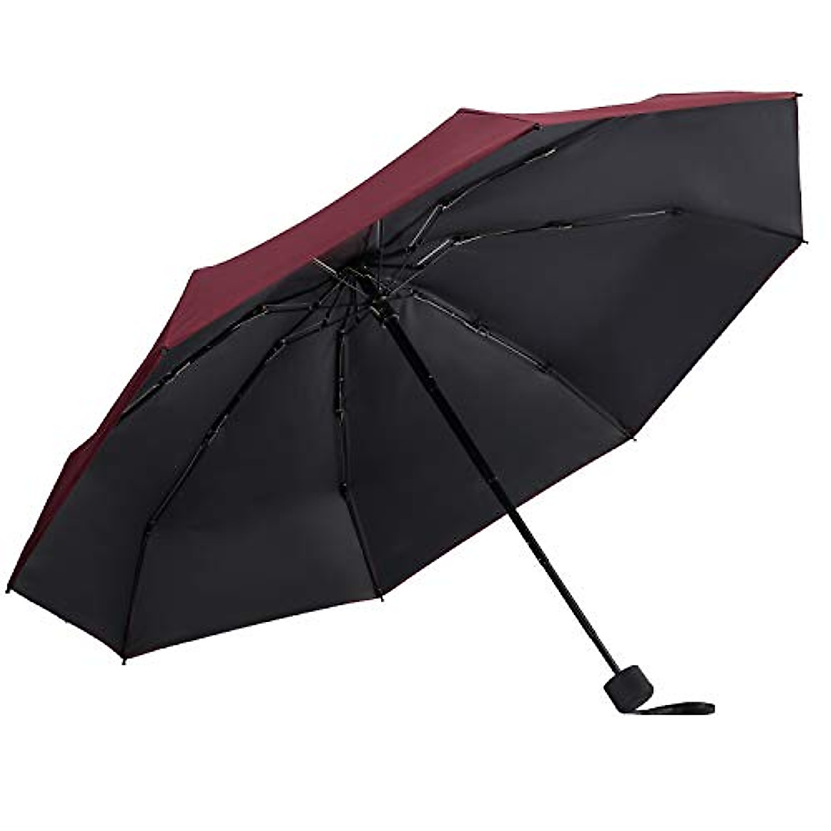 Goothdurs Mini Travel Compact Windproof Umbrella - Small Folding Lightweight Sun & Rain Umbrellas with 95% UV Protection for Women Men