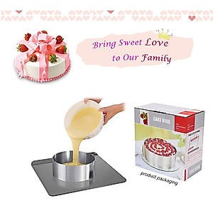 Utooo Stainless Steel Adjustable Round Cake Ring Mold, 6 to 12 Inches Cake Mousse Mold for Baking