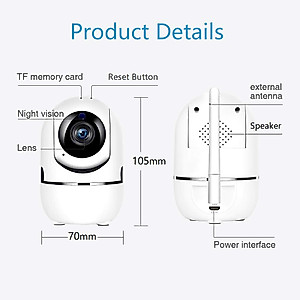 Tuya WiFi Indoor Camera,1080P Smart Baby/Pets Monitor with Pan/Tilt, Two-Way Audio,AI Detection,Night Vision,Cloud/Local Storage,2MP Wireless Camera