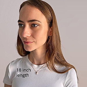 Rose Gold Tiny Cross Necklace, Dainty Cross Necklace, Small Cross Pendant Austin Down to Earth (Adj 16-18 inches)