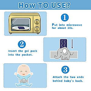 Baby Colic and Gas Relief, Heated Tummy Wrap for Newborns Belly Relief by Soothing Warmth, Baby Heating Pad Swaddling Belt Relief & Soothe Gas, Colic and Upset Stomach (Elephant)