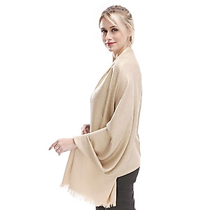 LMVERNA Women's Sparkling Glitter Pashmina Scarf Shimmer Reversible Shawls and Wraps Scarf for Women(Gold)