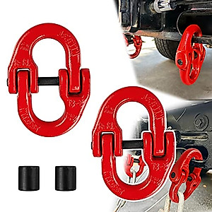 VIAGL 2 Pcs Safety G80 Hammerlock Coupling Link, Heavy Duty Alloy Steel Connecting Link 1/2 Inch Tow Hitch Hammer Lock Chain Connector, 12000 lbs Working Load Limit