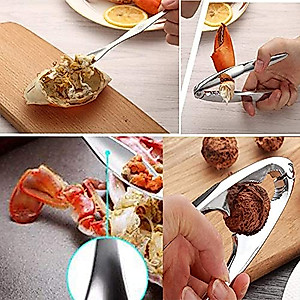 9Pcs Seafood Tools, Crab Crackers and Nut Crackers Forks Tools, Walnut Cracker Tools with Bag, Opener Shellfish Lobster Crab Leg Cracker Sheller Home Kitchen Tools for Crableg and Lobster Lovers Gift