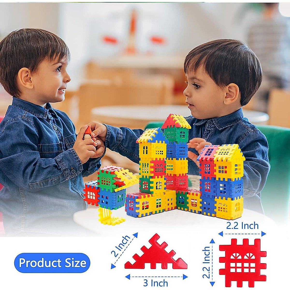 DEJUN Interlocking Building Blocks Children's Toys-Toddler Building Blocks Building Blocks Educational Toy Set(70PCS)-24