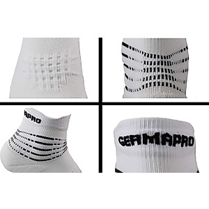 GermaPro 2 Pairs Multi-Sports Arch Compression Ankle Socks w/Moisture Wicking Anti-Stress Anti-Blister Fiber for Men & Women