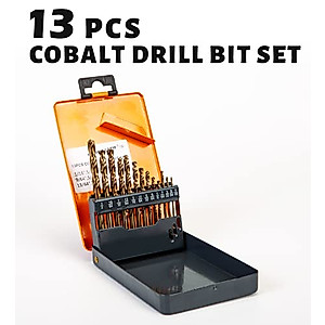 INTOO Hss Cobalt Drill Bits Set 13PCS Triangle Shank,Industry Drill bits with Golden Ratio Tip,