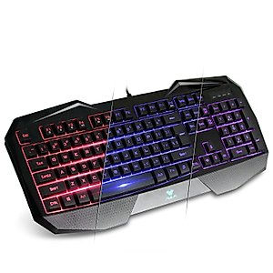 Beastron gaming keyboard and mouse combo,LED 104 Keys USB Ergonomic Wrist Rest Computer Keyboard USB Wired for Windows PC Gamers