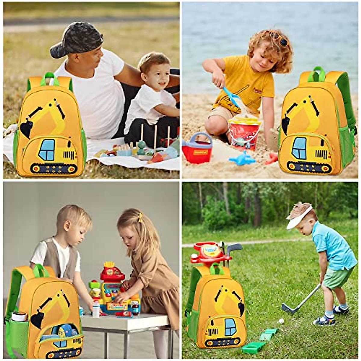 LOIDOU Toddler Backpack Boys 15 Inch Kids Preschool Kindergarten School Backpack Book Bag for Daycare Nursery Travel with Chest Strap，Fits 3 to 8 years old