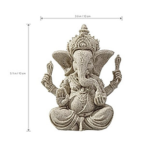rosenice Elephant Statue Sculpture Sandstone Ganesha Buddha Handmade Figurine