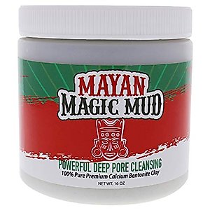 Mayan Magic Mud Powerful Deep Pore Cleansing Calcium Bentonite Clay - Natural Face Mask Peel For Men And Women - USA Made Full Facial Skin Care - Spa Level Beauty Products That Cleanse Skin - 16 Oz