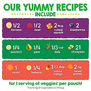 Happy Tot Organics Love My Veggies Stage 4, 3 Flavor Variety Pack, 4.22 Ounce Pouch (Pack of 16)
