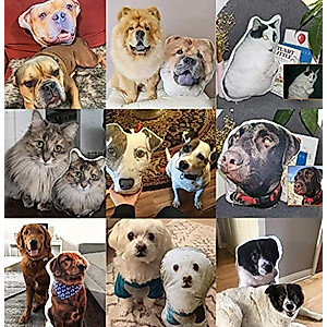 Custom Dog Cat Pillow Personalized Pet Photo Molding 3D Shaped Pillow, Duplex Printing Shaped Pillow Creative Gifts 20''